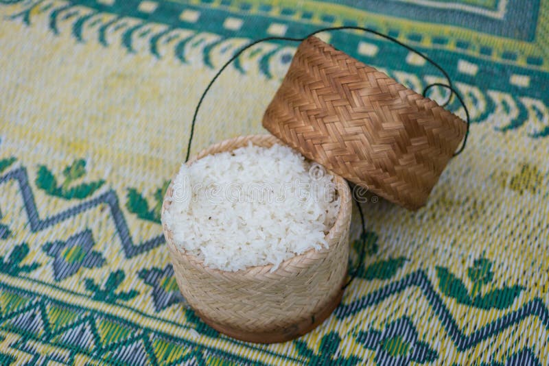 Sticky rice box stock photo. Image of decoration, bamboo - 72390766