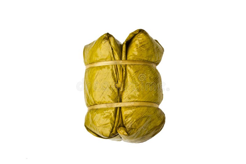 Sticky Rice Dessert in Banana Leaf Packaging. Stock Photo - Image of ...
