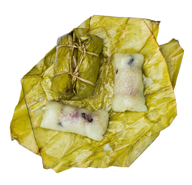 Sticky Rice Dessert in Banana Leaf Packaging. Stock Photo - Image of ...