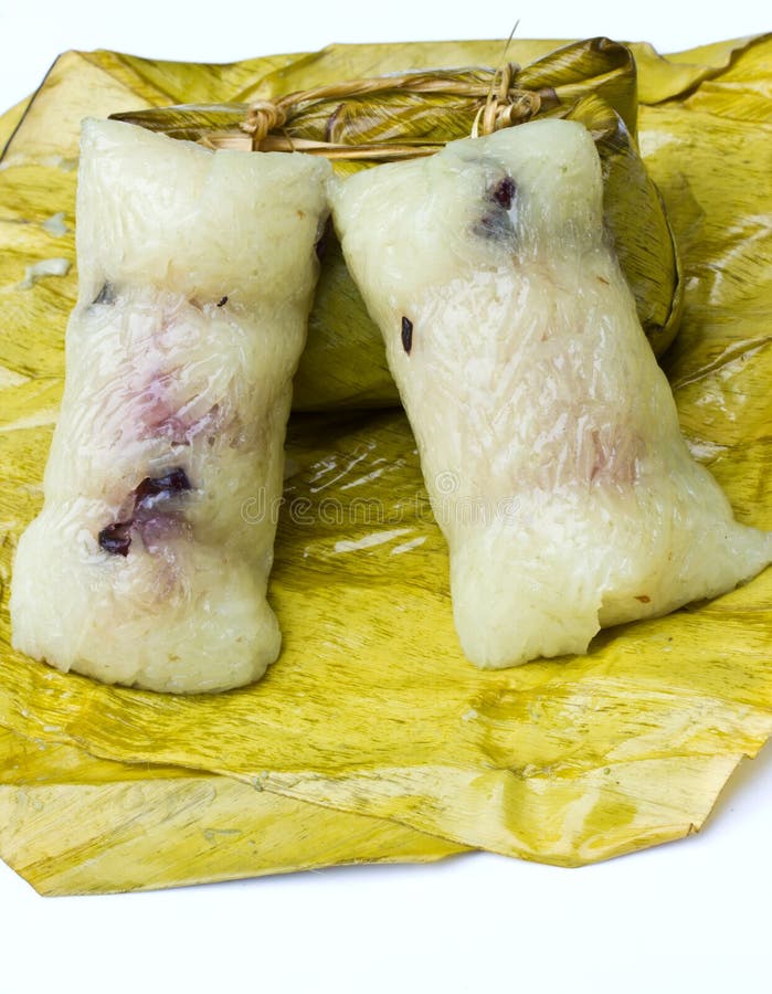 Sticky Rice Dessert in Banana Leaf Packaging. Stock Photo - Image of ...