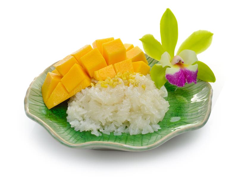 Mango with sticky rice. stock photo. Image of food, thai - 40828126