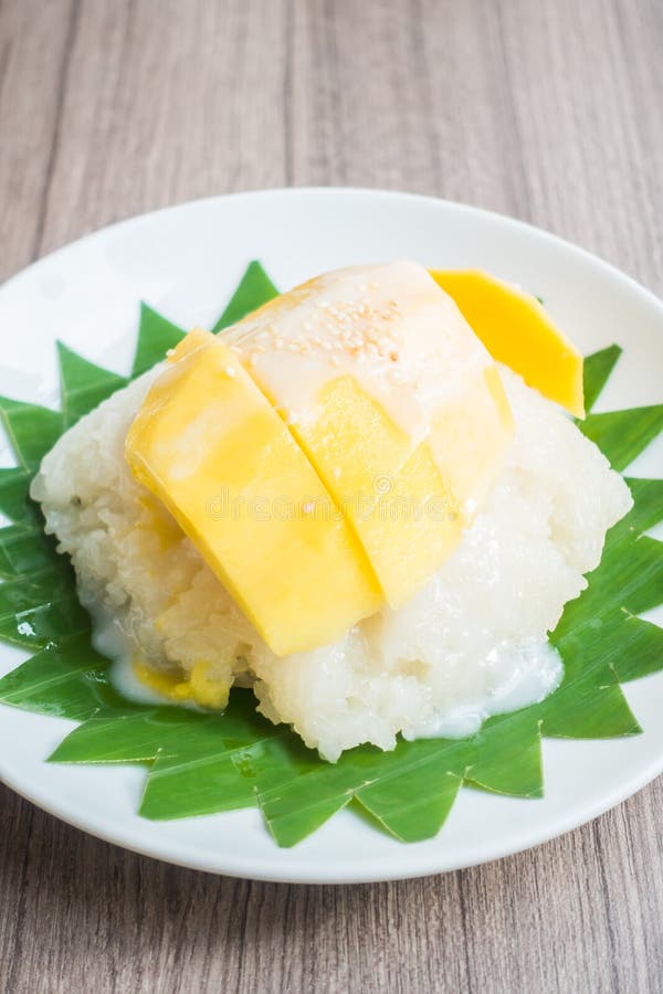 Sticky rice with mango stock photo. Image of milk, style - 76048022