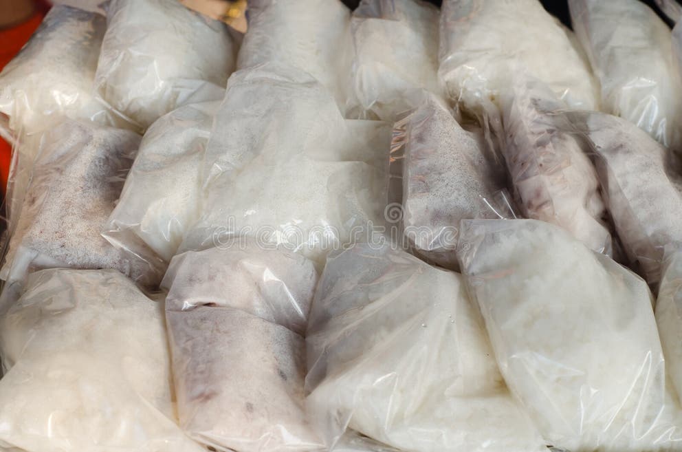 Sticky Rice Pack in Plastic Wrap Stock Photo - Image of cuisine ...