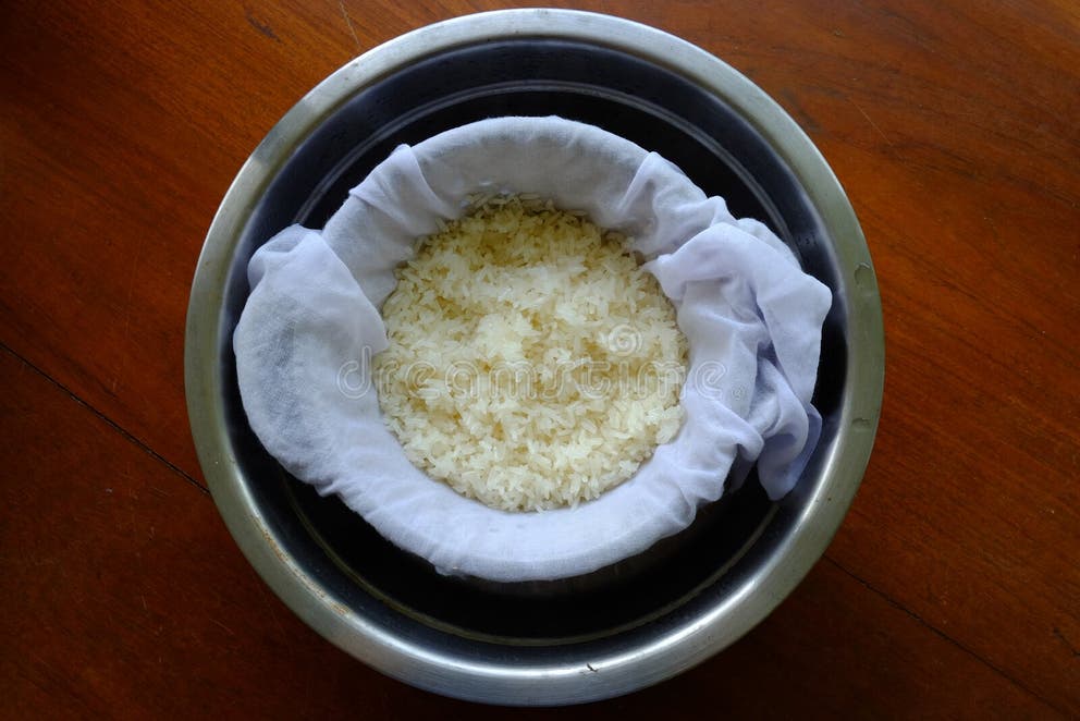Sticky Rice in Steamer Pot after Cooked Stock Image - Image of round ...