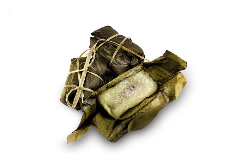 Sticky rice thai dessert stock photo. Image of wrap, sweet - 57852480