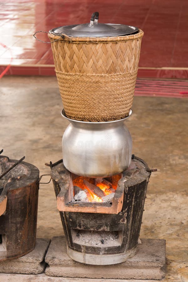 Sticky Rice In Wicker Steamer Stock Image - Image of cuisine, asian ...