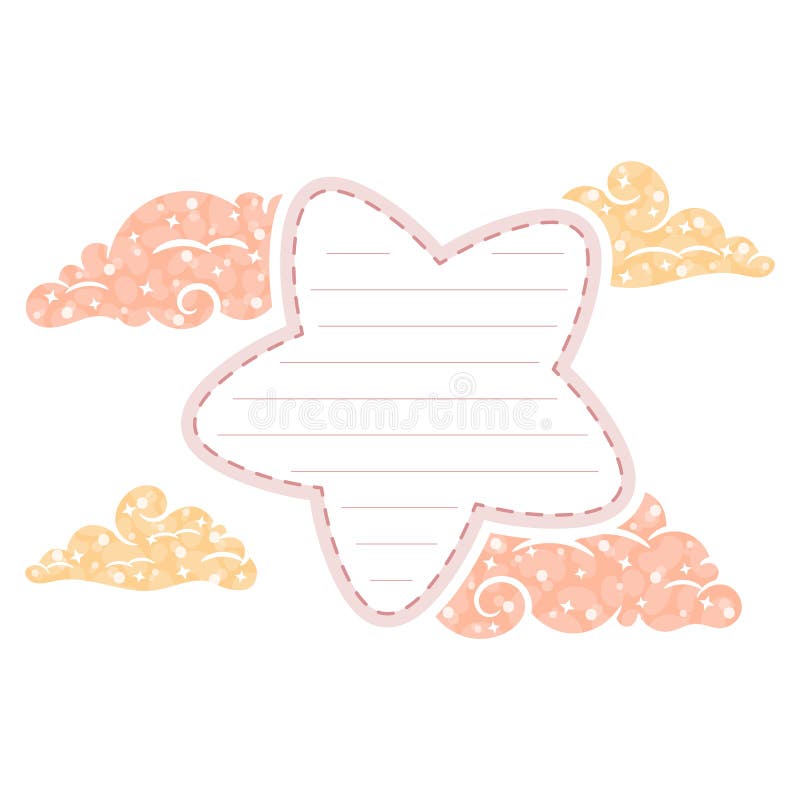 Cute Star Frame Card Letter with Pastel Coloring for Writing Stock ...