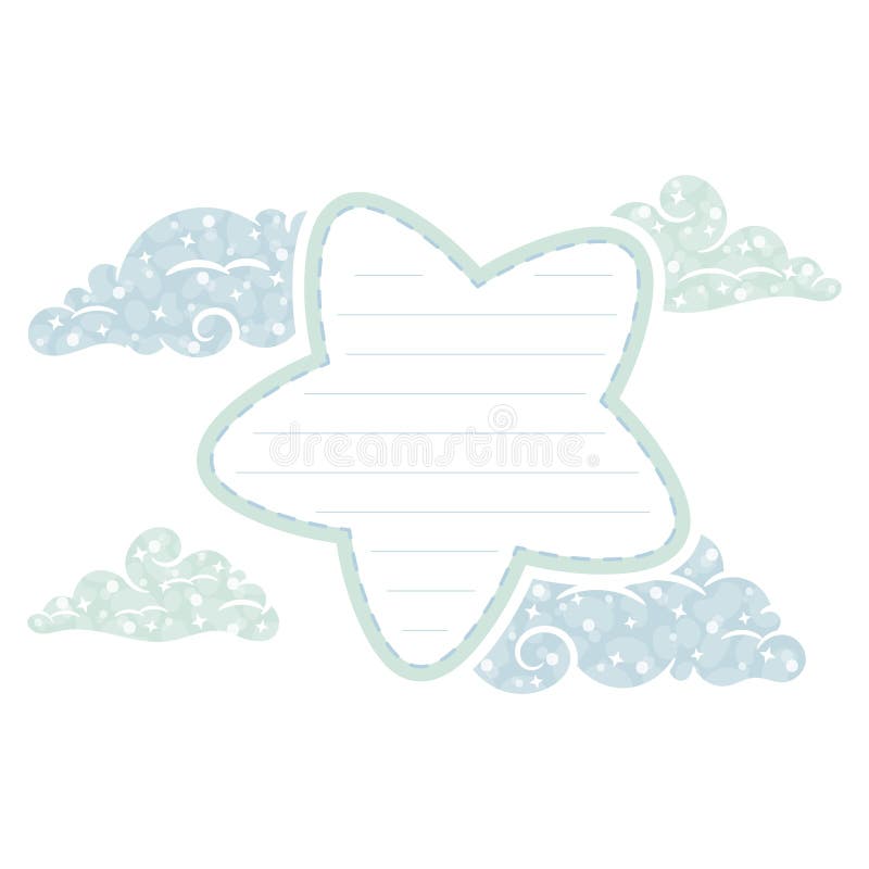Sticky Star Note Letter with Pastel Coloring for Writing Stock Vector ...