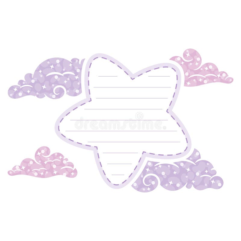 Sticky Star Note Letter with Pastel Coloring for Writing Stock Vector ...