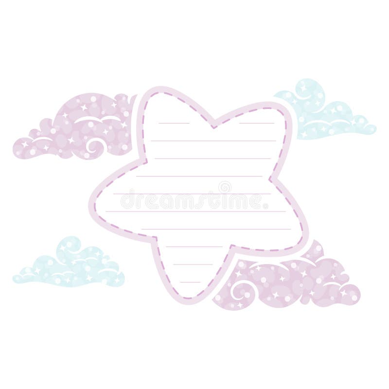 Sticky Star Note Letter with Pastel Coloring for Writing Stock Vector ...