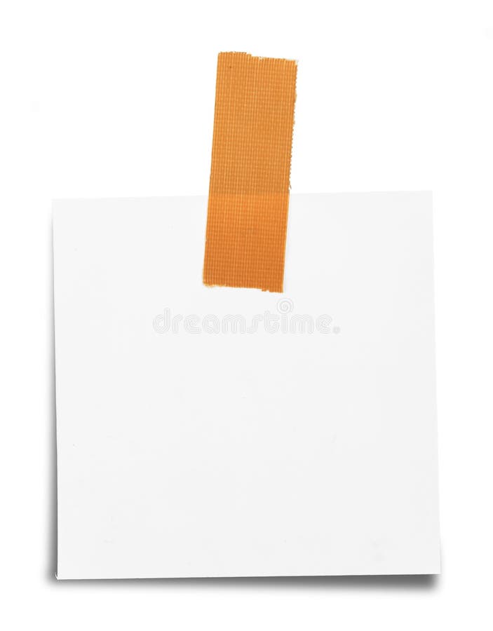 Sticky Tape on Note Paper Isolated Stock Photo - Image of concept ...