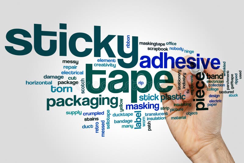 Sticky tape word cloud stock photo. Image of adhesive - 90881080