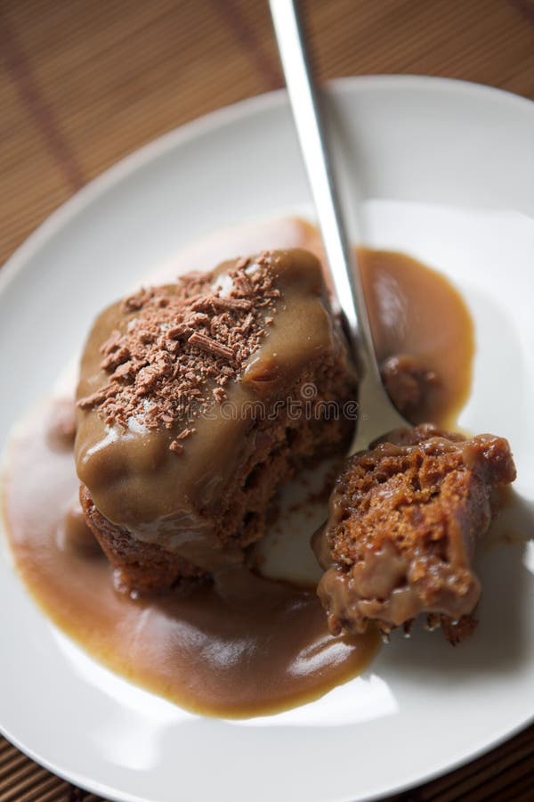 Sticky Toffee Pudding with Toffee Sauce Stock Photo - Image of ...