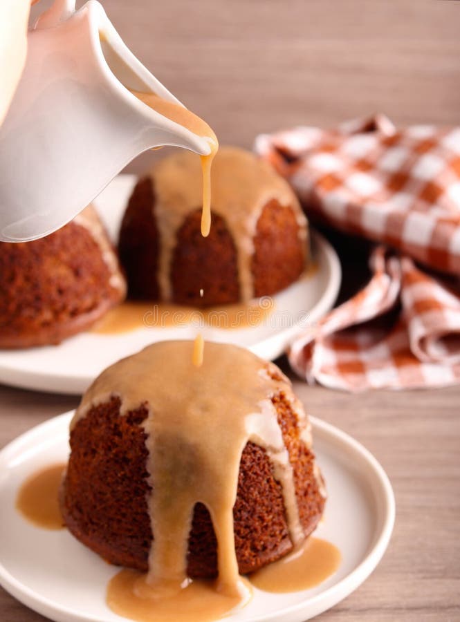 Sticky Toffee Pudding with Caramel Sauce Stock Image - Image of snack ...