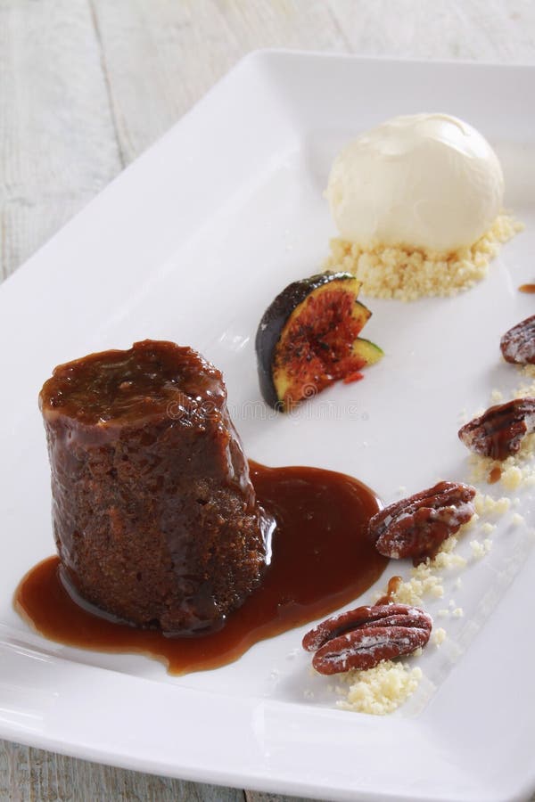 Sticky Toffee Pudding Dessert Stock Image - Image of toffee, sponge ...