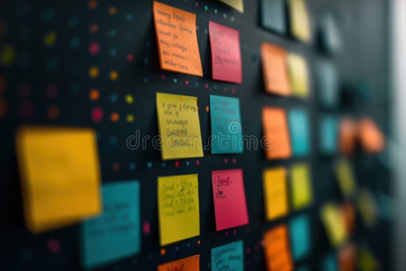 StickyNote on Board Concept Efficient Organization and Reminders Stock ...