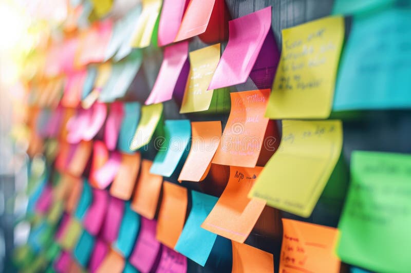 StickyNote on Board Concept Efficient Organization and Reminders Stock ...