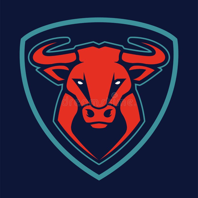 Stier-Wappen Vektor-Emblem vektor abbildung. Illustration von verärgert ...