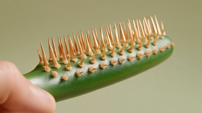 A Stiff Cactus-like Comb with Spikes instead of Teeth is Placed Stock ...