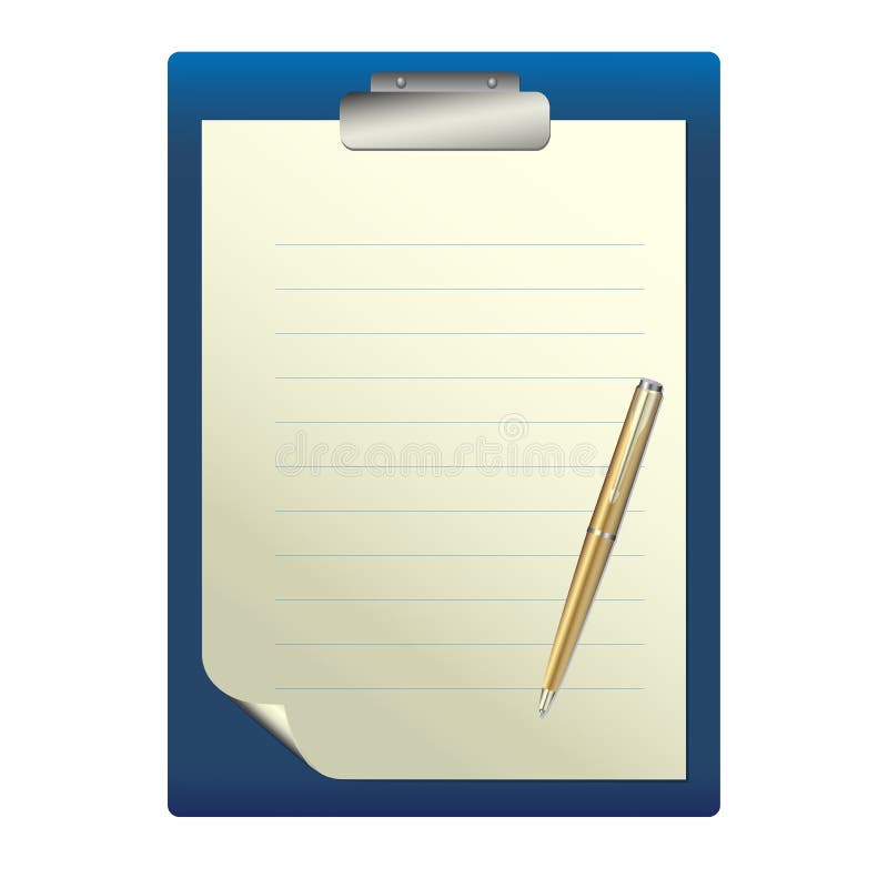 Leeres Blatt Papier Mit Stift Auf Holztisch Kopieren Sie Platz Vektor ...