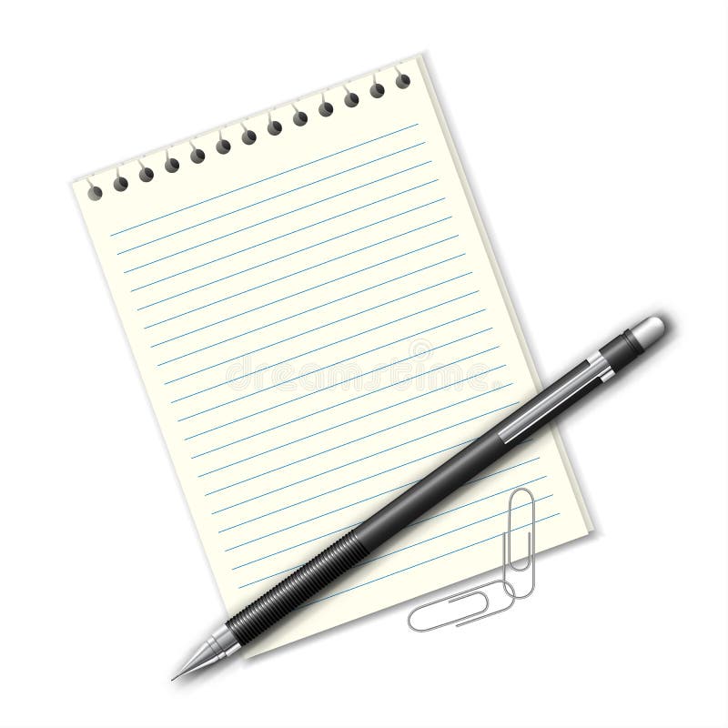 Stift, Blätter Papier Und Klipp Vektor Abbildung - Illustration von ...