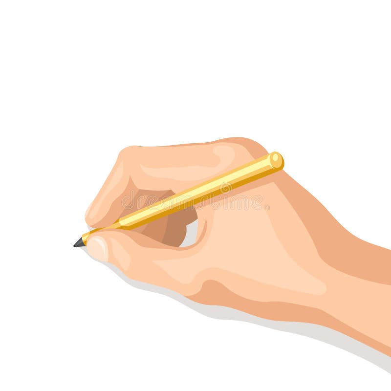 Hand mit Stift vektor abbildung. Illustration von zeichnung - 30769866