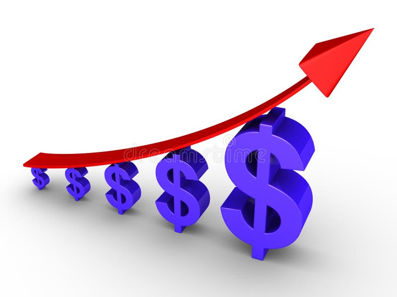 Stigande graf och dollar stock illustrationer. Illustration av marknad ...