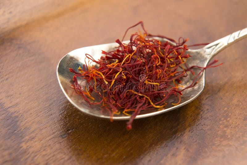 Stigmas of saffron stock photo. Image of herb, safranum - 38409726