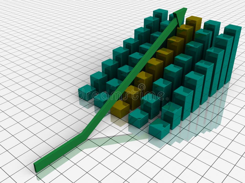 Stijgende staafdiagram stock illustratie. Illustration of toevoegen ...