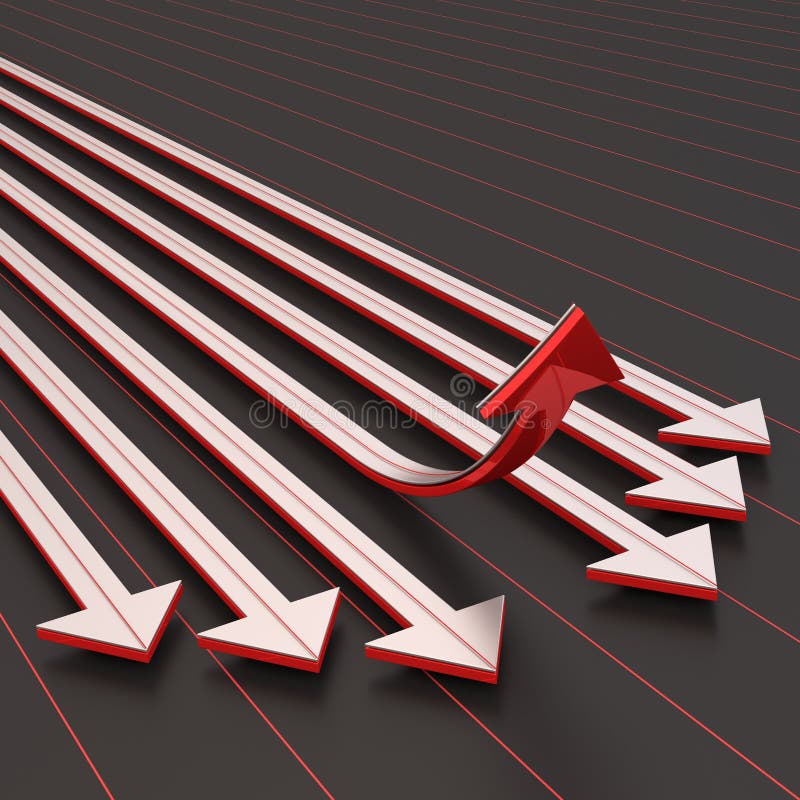 Rode pijl omhoog vector illustratie. Illustration of pijl - 107145304