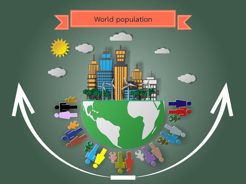 Wereldbevolking vector illustratie. Illustratie bestaande uit ...
