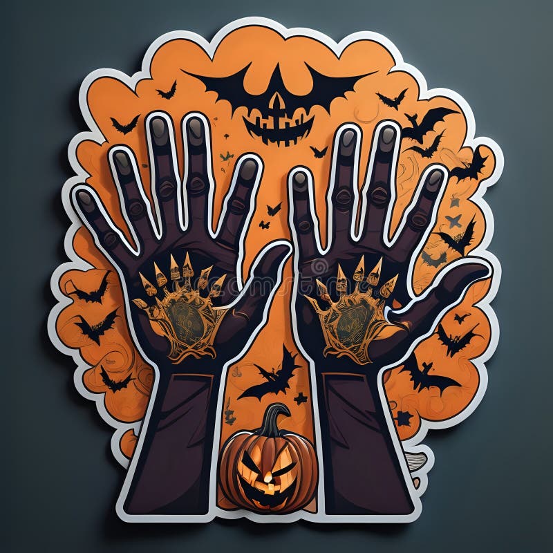 Stiker Halloween Zombies Hand Zombie Hand Helloween Stiker Sticker ...
