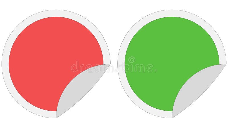Stiker Round Paper Curl Corner Red Green, Stick Folded Icon Logo Stock ...