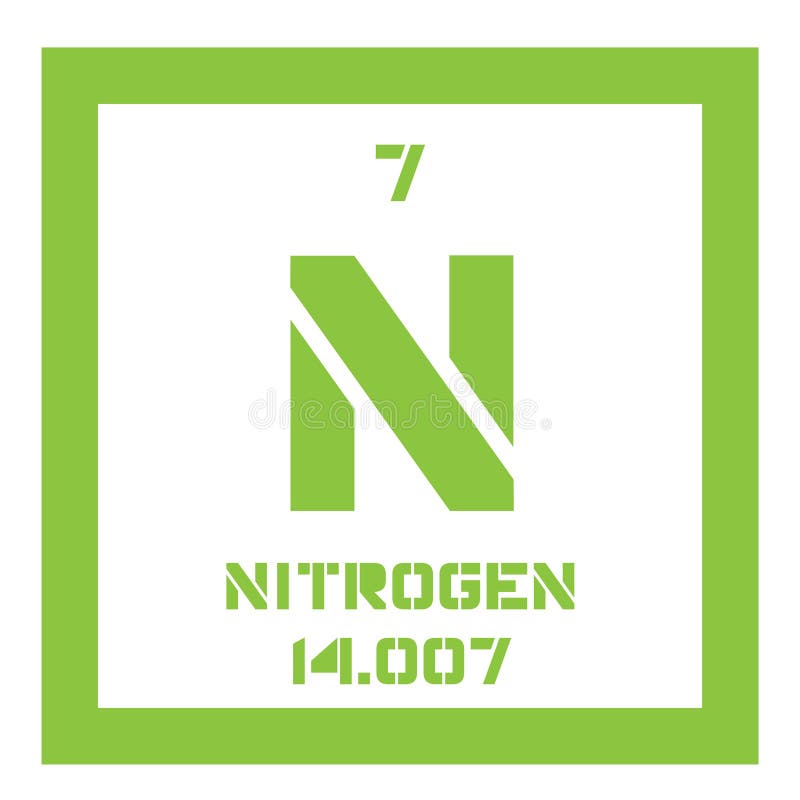 Stikstof chemisch element stock illustratie. Illustration of nantes ...