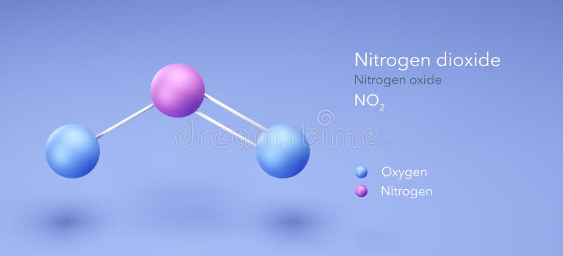Stikstofdioxide Moleculaire Structuren Stikstofoxide 3d Model ...
