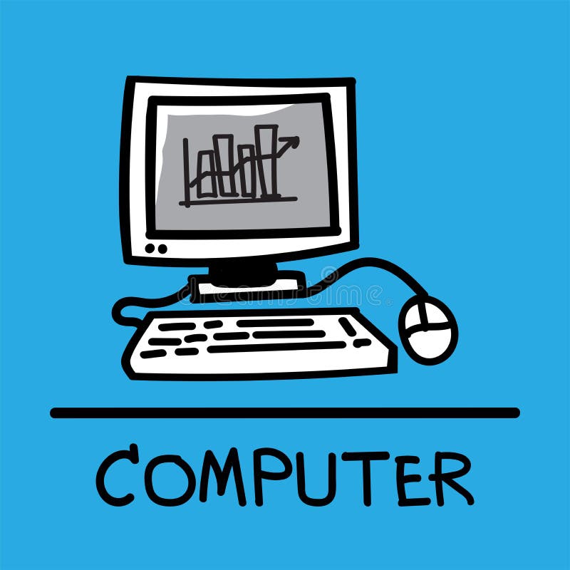 Stile Disegnato a Mano Del Computer Illustrazione Vettoriale ...