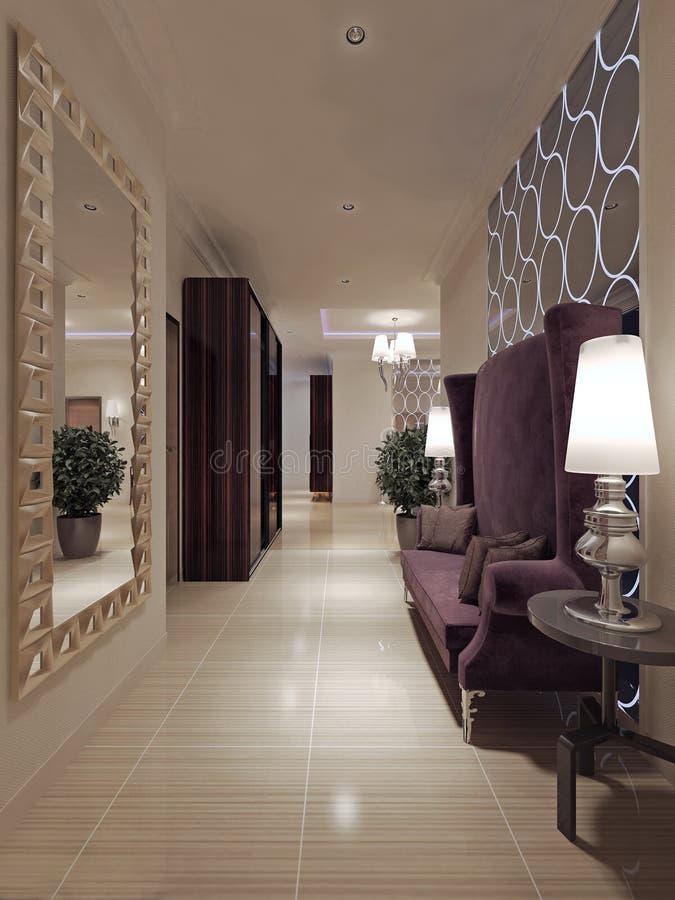Stile Neoclassico Di Corridoio Fotografia Stock - Immagine di tessuto ...