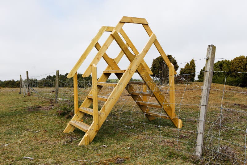 Stile over the fence stock image. Image of stairway, object - 72955289