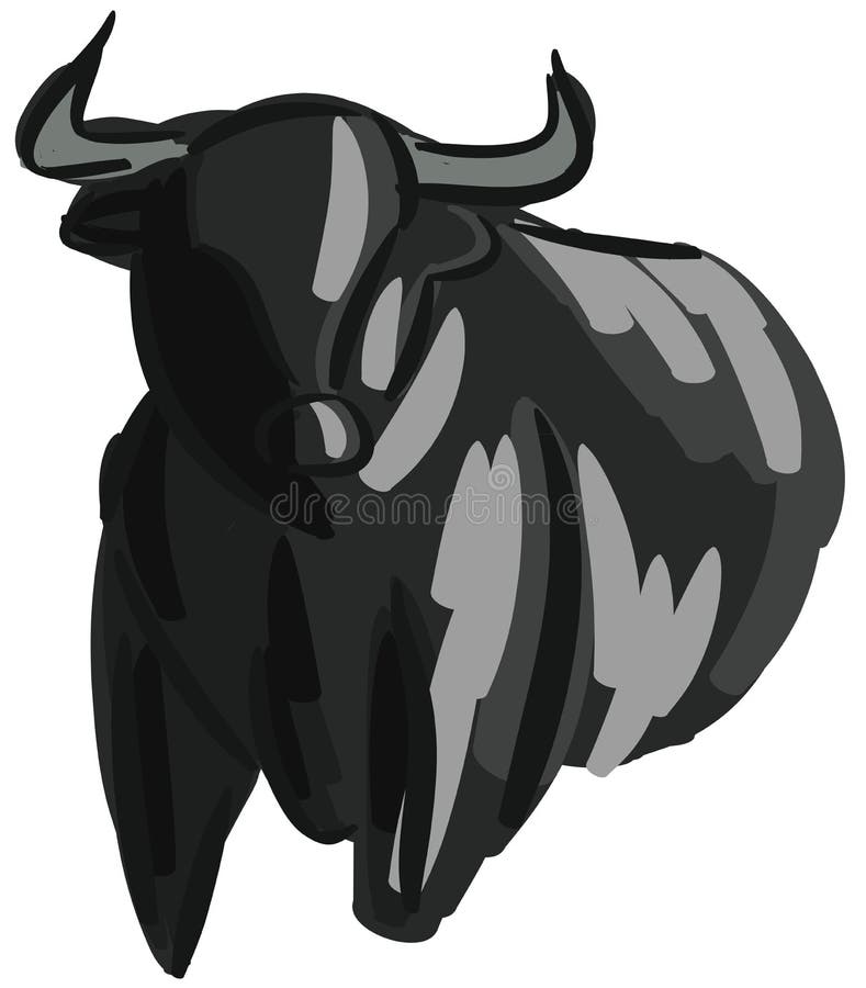 Stilisierter bunter Stier vektor abbildung. Illustration von ...