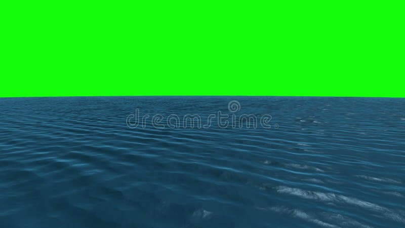 Still Blue Ocean Under Green Screen Sky Stock Footage - Video of ...