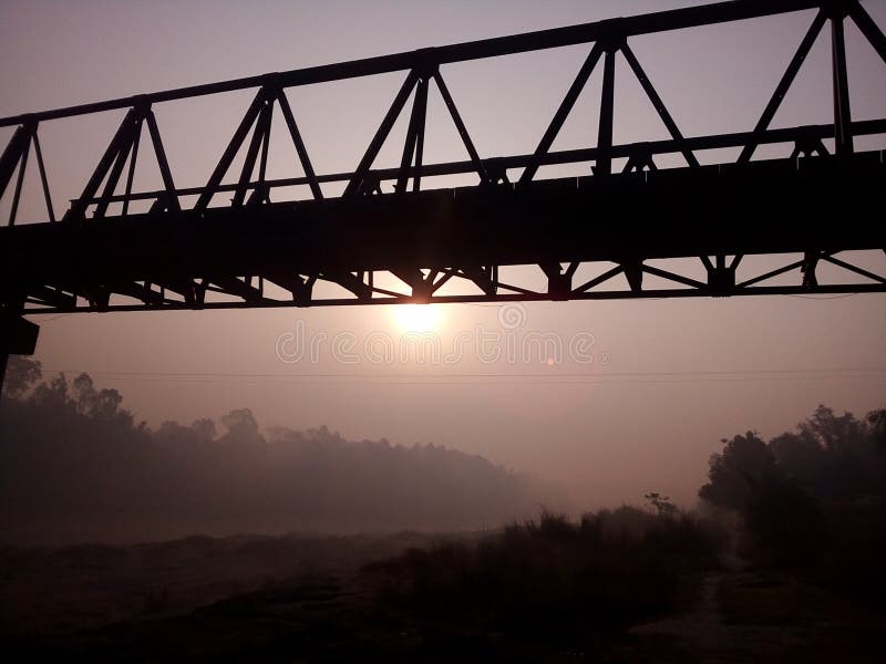 Still Bridge stock photo. Image of bridge, sunrise, black - 128116740
