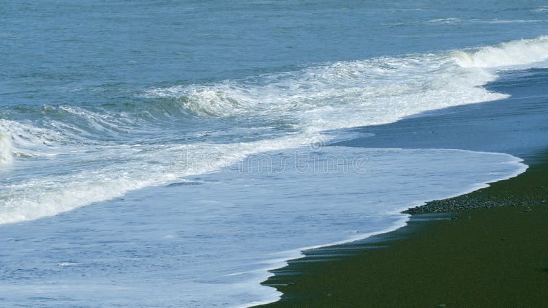 Calm Sea Surface. Blurred Soft Foamy Waves Washing Pebbled Beach. Still ...