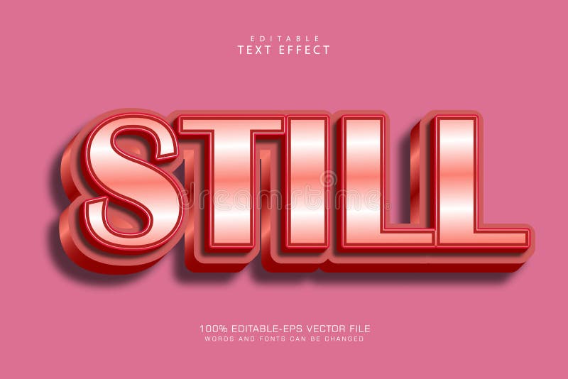 Still Editable Text Effect 3 Dimension Emboss Modern Style Stock Vector ...
