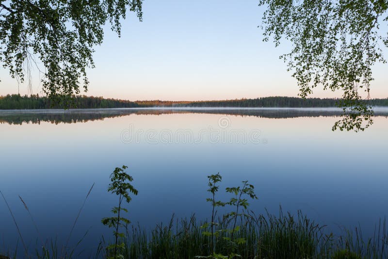 Still Lake Perfect Reflection of Sky Stock Image - Image of stunning ...