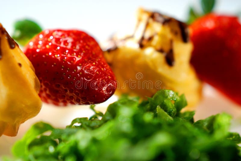 Chocolate Salad Opposite Foods Stock Photo - Image of brownie, greens ...