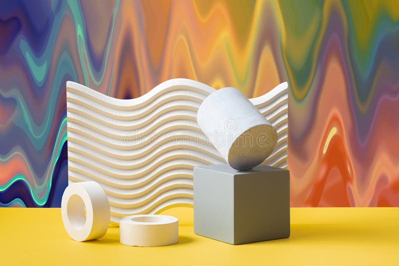 Still Life. Abstract Three-dimensional Compositions of Geometric Shapes ...