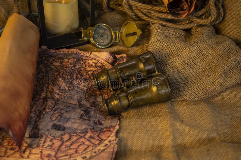 Still Life of Antique Objects for Adventure and Exploration Stock Image ...