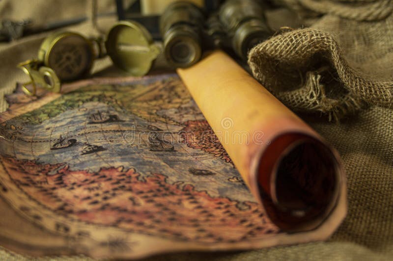 Still Life of Antique Objects for Adventure and Exploration Stock Image ...