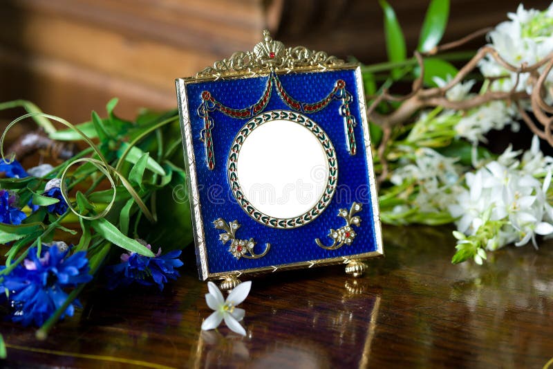 Still Life with Antique Ornate Frame. Stock Image - Image of empty ...