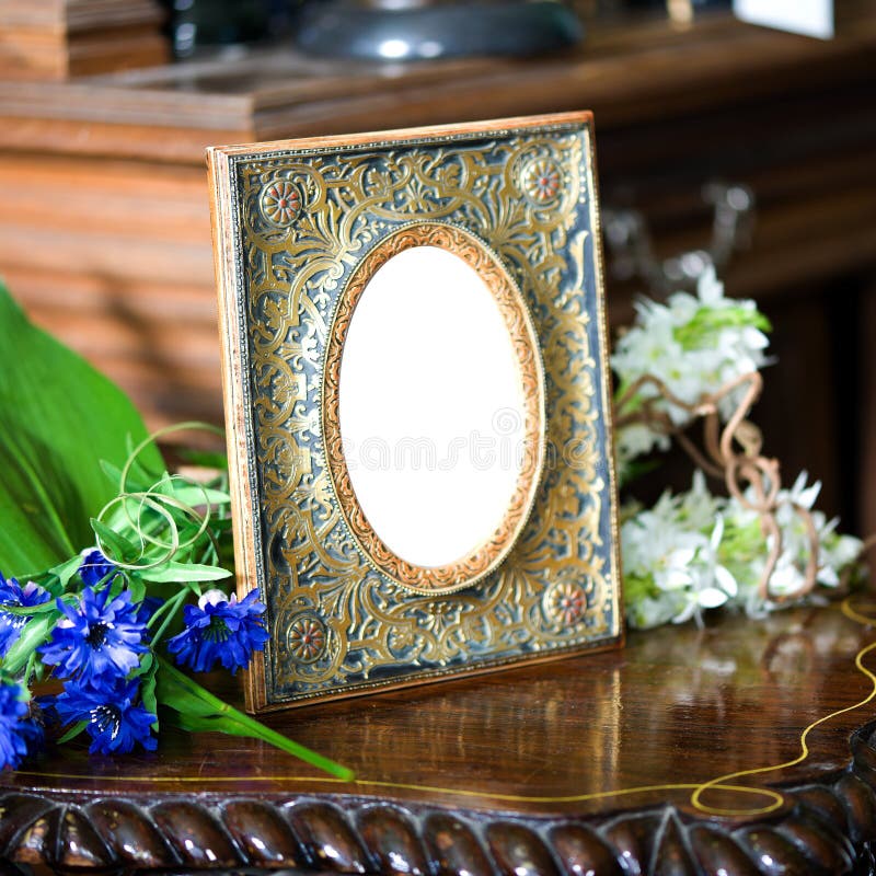 Still Life with Antique Ornate Frame. Stock Photo - Image of decoration ...